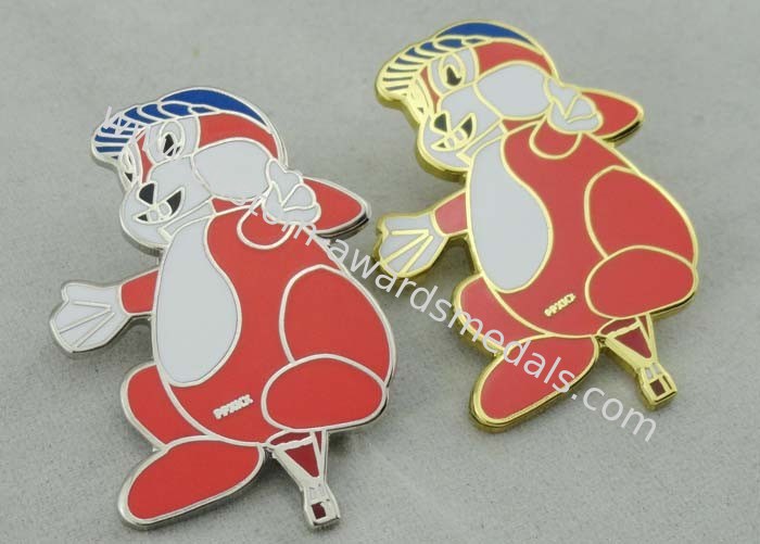 60 Jahre Red Heart Shaped Enamel Medal , Gold Sports Medals For Kids