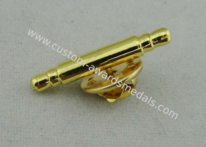 3D Gold Plating Soft Enamel Pin 1 Inch , Decorative Pins 2.0 mm Thickness