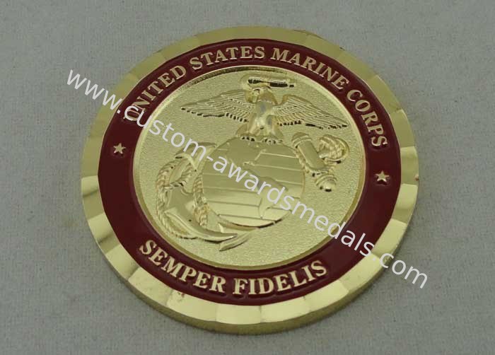 USA Marine Corps Personalized Coins, 2.0 Inch Soft Enamel And Brass For ...