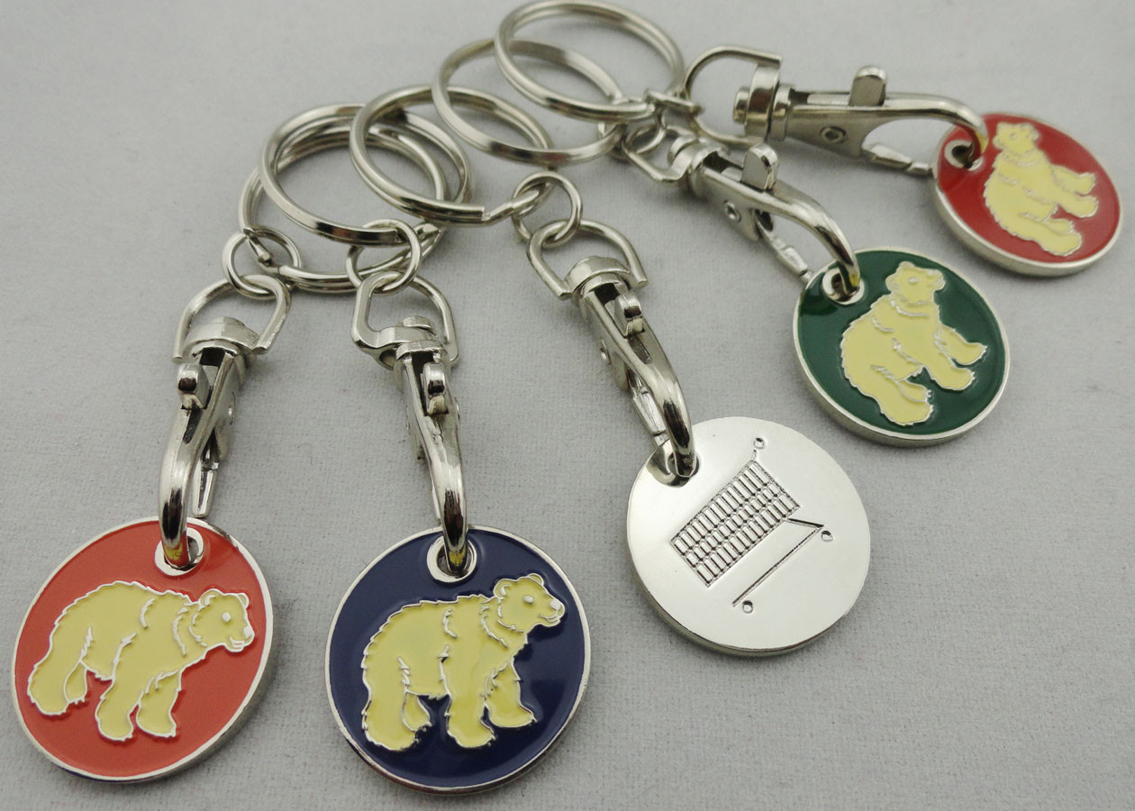 Bear Logo Iron / Brass / Copper Metal Trolley Coin, Shopping Trolley ...
