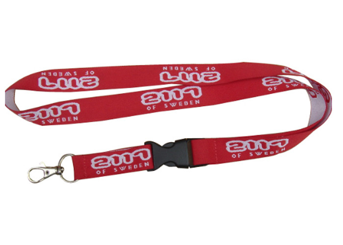 Single Side Woven Lanyard, Name Badge Promotional Lanyards With Metal Hook