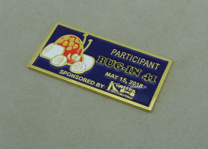 Jewelry Clutch Custom Metal Pin Badges , Flat Gold Souvenir Car Metal ...