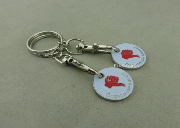 Promotional Key Chain , Die Casting Custom Enamel Token 3 - 6mm Thickness